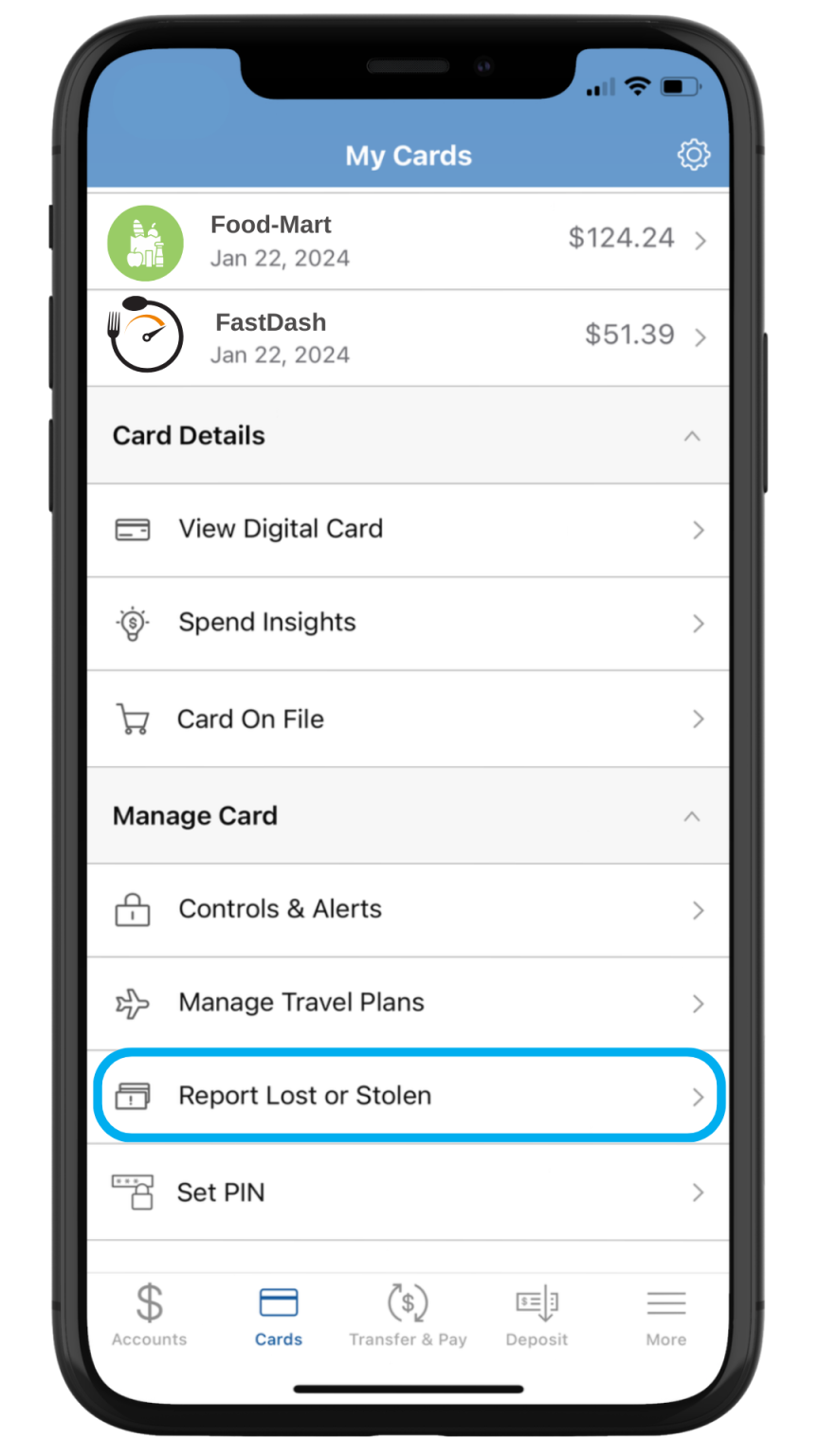Lost Stolen Consumer Debit Card | First Savings Bank - Arizona ...